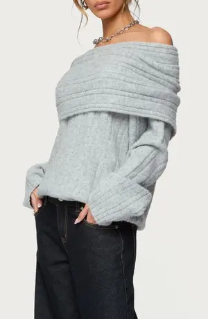 EDIKTED Oversized Off-the-shoulder Sweater