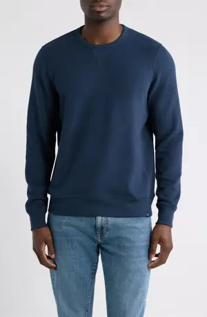 Mack Weldon Ace Cotton Blend French Terry Crewneck Sweatshirt - Total Eclipse