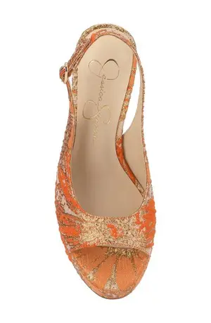 Jessica Simpson Sibilla Slingback Platform Sandal - Tangerine