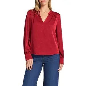 Matty M. Lune Split Neck Popover Top