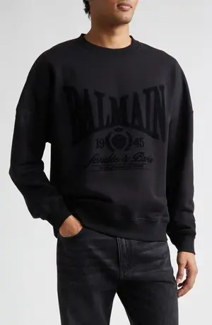 Balmain Drop Shoulder Sweatshirts Hoodies For Men