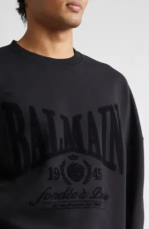 Balmain 1945 Logo Graphic Sweatshirt