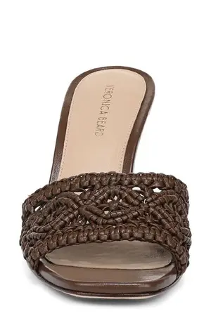 Veronica Beard Macramé Wedge Slide Sandal - Walnut
