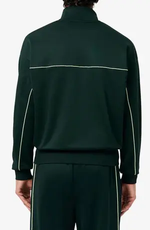 Lacoste Loose Fit Quarter Zip Pullover - Forest Green