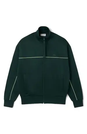 Lacoste Loose Fit Quarter Zip Pullover - Forest Green