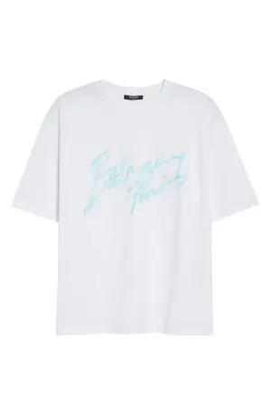 Balmain Brushstroke Paris Logo Graphic T-shirt