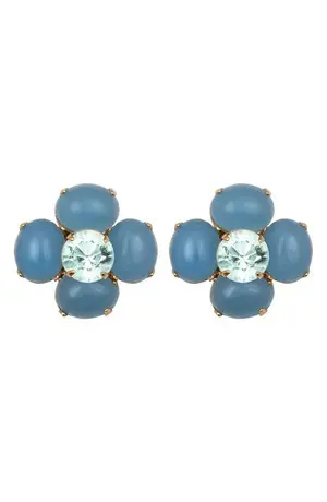 JENNIFER BEHR Quinn Flower Earrings - Blue Chalcedony