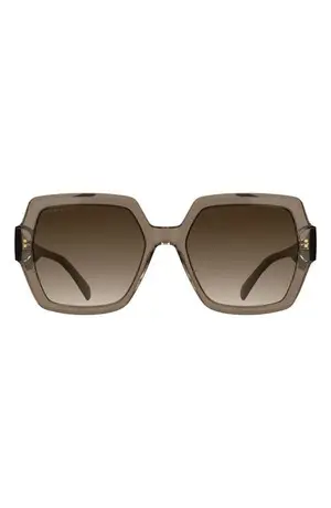 Kendra Scott Dira 56mm Rectangle Sunglasses - Light Brown