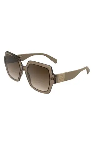 Kendra Scott Dira 56mm Rectangle Sunglasses - Light Brown