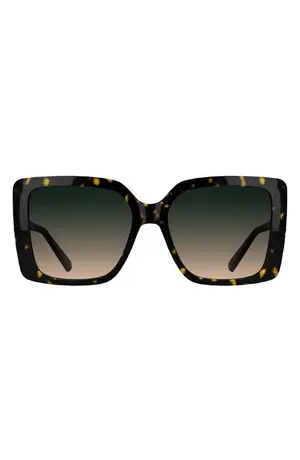 Kendra Scott Gradient Rectangular Sunglasses - Dark Tortoise