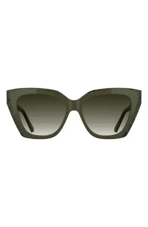Kendra Scott Katherine 56mm Gradient Cat Eye Sunglasses Olive Green/marble Green