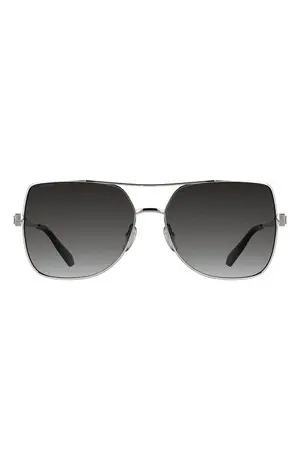 Kendra Scott Davie 60mm Gradient Aviator Sunglasses - Silver