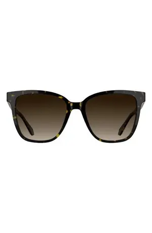 Kendra Scott Dira 56mm Rectangular Sunglasses - Dark Tortoise
