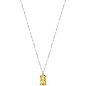 DPT ANTWERP Felice Citrine Pendant Necklace - White Rhodium