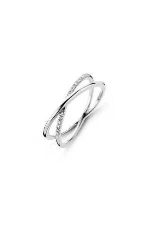 DPT ANTWERP Crossover Diamond Ring - White Rhodium