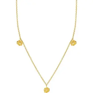 DPT ANTWERP Rose Pendant Necklace - Yellow 18k Gold Plated