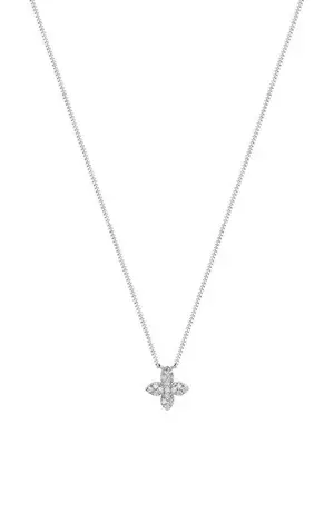 DPT ANTWERP Little Flower Diamond Pendant Necklace - White Rhodium