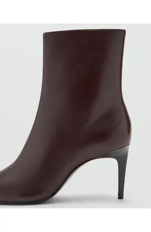 Mango Pointed Toe Ankle Booties - Chocolate