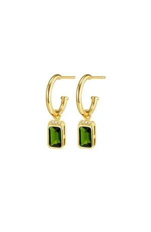 DPT ANTWERP Noelle Diamond And Diopside Hoop Earrings - Diopside Green