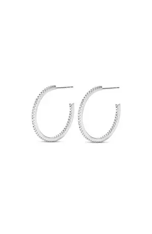 DPT ANTWERP Ever Diamond Hoop Earrings - White Rhodium