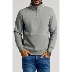 True Classic Fleece Quarter Zip Sweatshirt - Medium Heather Gray