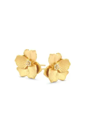 DPT ANTWERP Jasmine Stud Earrings - Yellow 18k Gold Plated