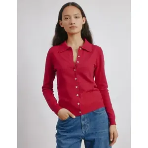 ALBARAY Knitted Button Through Polo Top