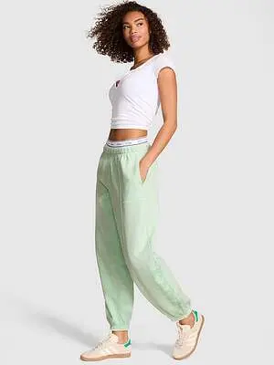 Pink Luxe Fleece Baggy Sweatpants - Green