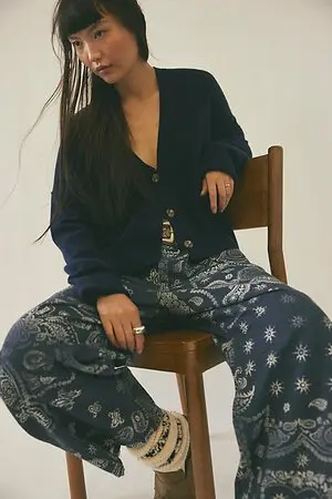 Free People Cashmere Cardigan Midnight Navy