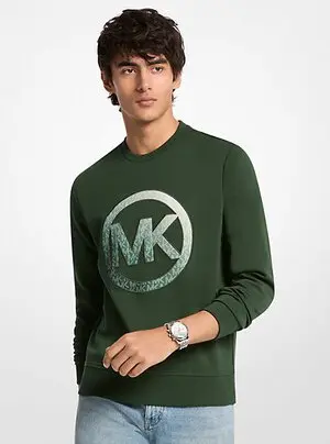 Michael Kors Cotton Blend Sweater With Logo - Green