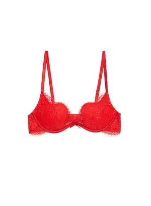 Fleur Du Mal Frankie Lace Seduce U-plunge Bra - Rouge