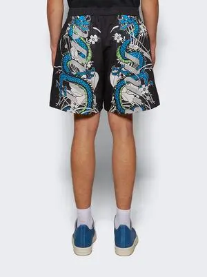 Amiri Dragon Print Shorts - Black