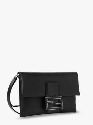 Fendi Mamma Baguette Leather Bag - Black