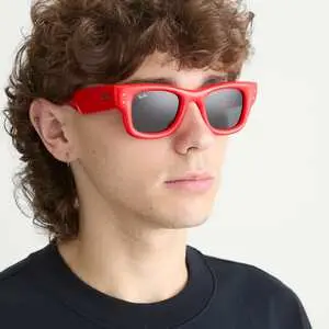 Ray-ban X A$ap Rocky Wayfarer Puffer Sunglasses - Red/dark Grey