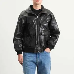 Auralee Lamb Leather Zip Blouson