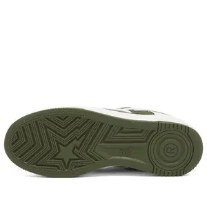 A BATHING APE Negative Sta Sneakers - White/olive