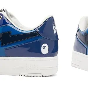A BATHING APE Patent Sta Icon Sneakers - Navy