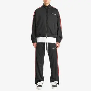 COLE BUXTON Contrast Tape Track Pant - Black/red