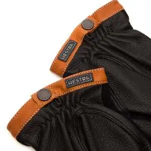 HESTRA Deerskin Wool Tricot Gloves - Black