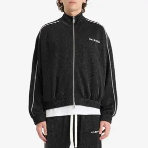 COLE BUXTON Glitter Piped Track Jacket - Black