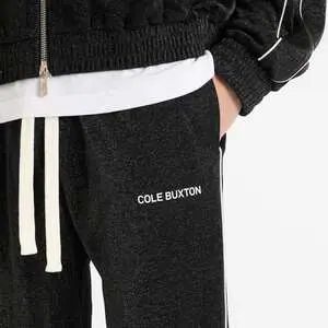 COLE BUXTON Glitter Piped Track Pant - Black