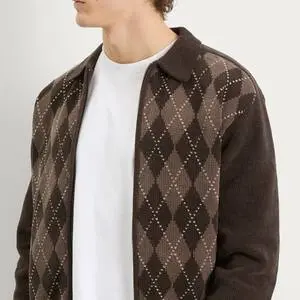THISISNEVERTHAT Argyle Zip Knit Cardigan