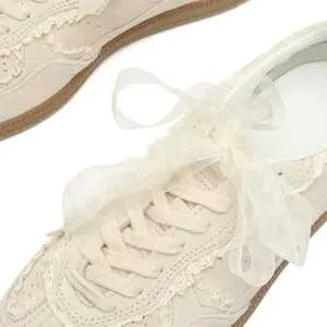 ALOHAS Leather Sneakers With Crochet Details