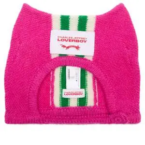 CHARLES JEFFREY Ears Bonnet - Pink/green/white