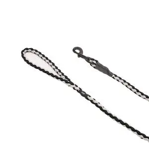 HAY Braided Dog Leash With Zinc Alloy Clasp - Black/white