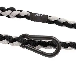 HAY Braided Dog Leash With Zinc Alloy Clasp - Black/white