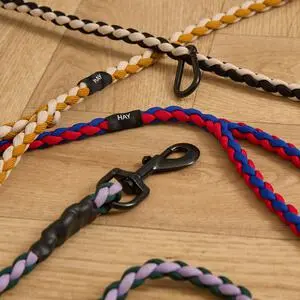 HAY Braided Dog Leash With Zinc Alloy Clasp - Black/white