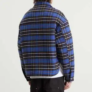 COLE BUXTON Flannel Overshirt - Blue/black