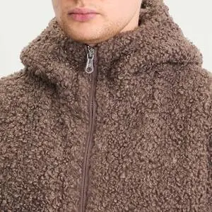COLE BUXTON High Pile Zip Through - Brown