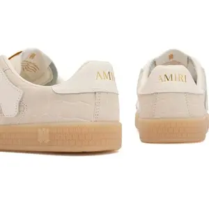 Amiri Croc Debossed Pacific Bones Sneakers - Alabaster